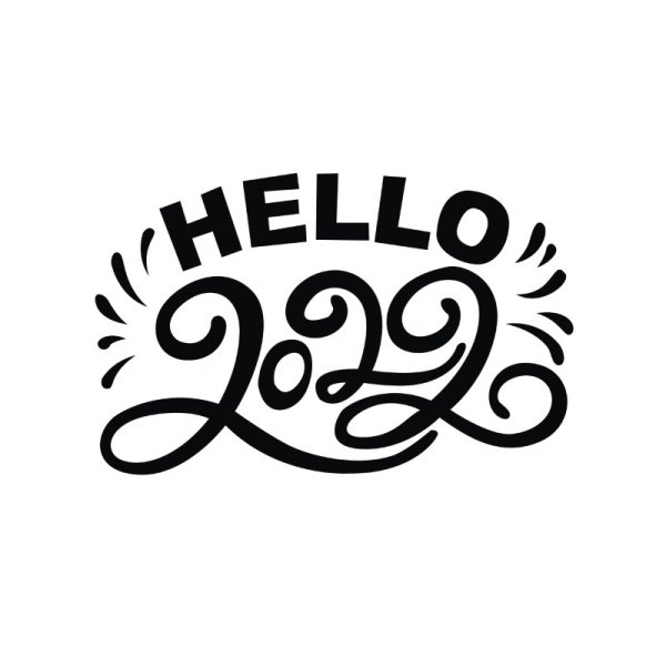 Black hello 2022 vector design - freepng