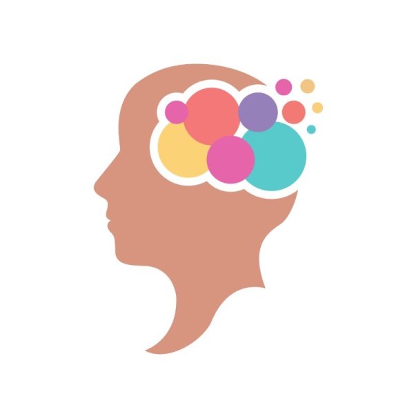 Brain with colorful circles vector logo template - freepng