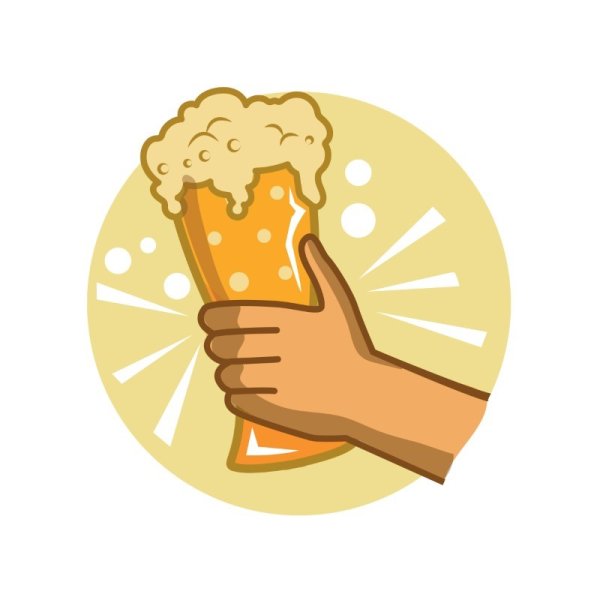 Hand glass Beer vector illustration - freepng