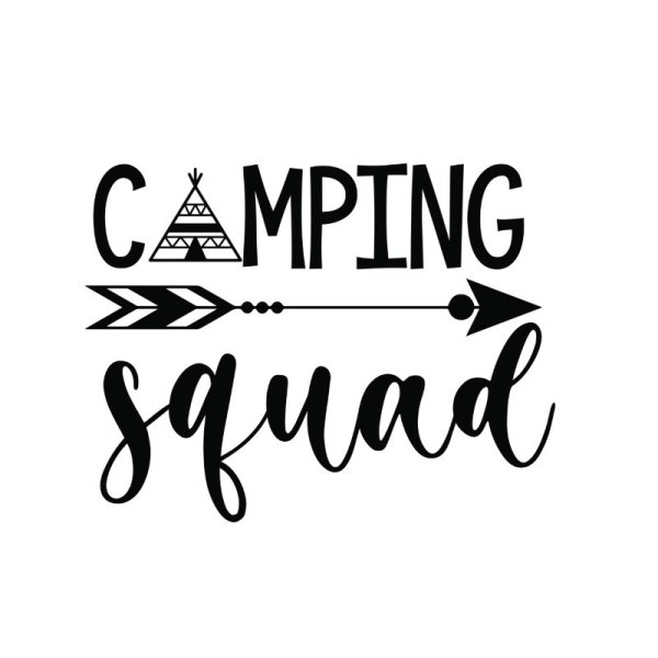 Camping squad vector lettering typography - freepng