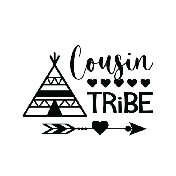 Cousin tribe tribal quote vector lettering - freepng