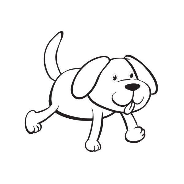 Cute dog vector line art outline - freepng