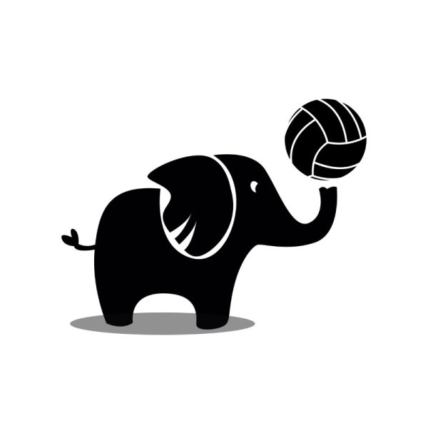 Elephant silhouette playing with ball vector - freepng