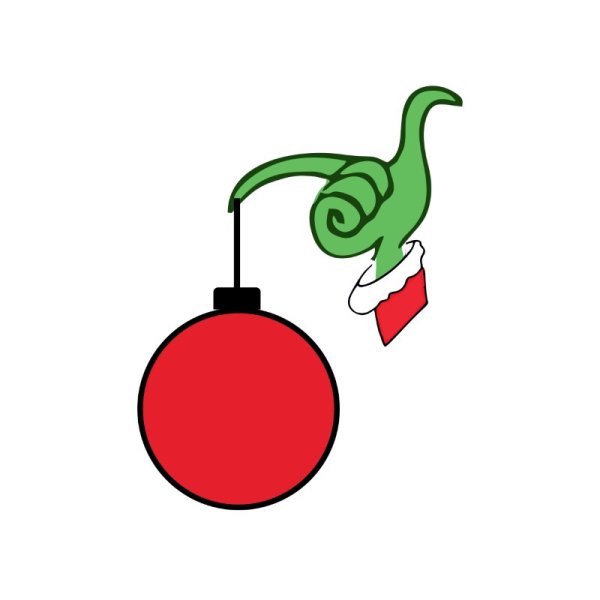 Grinch hand with red ornament vector illustration - freepng