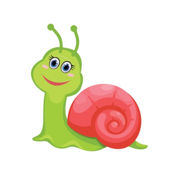 Happy snail flat illustration - freepng