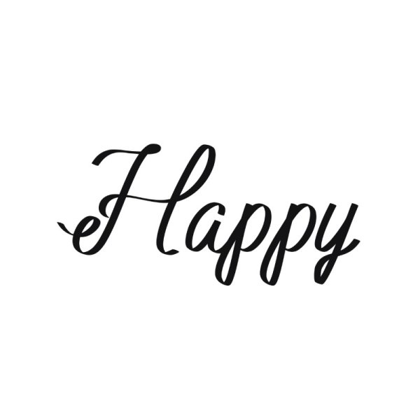 Happy typography vector - freepng