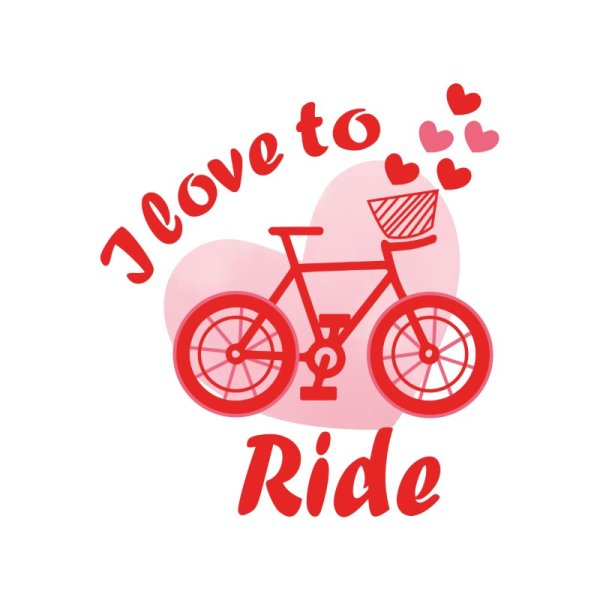 I love to ride bicycle with hearts vector png - freepng