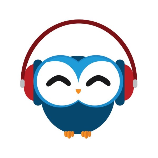 Cute owl png cartoon listening music vector - freepng