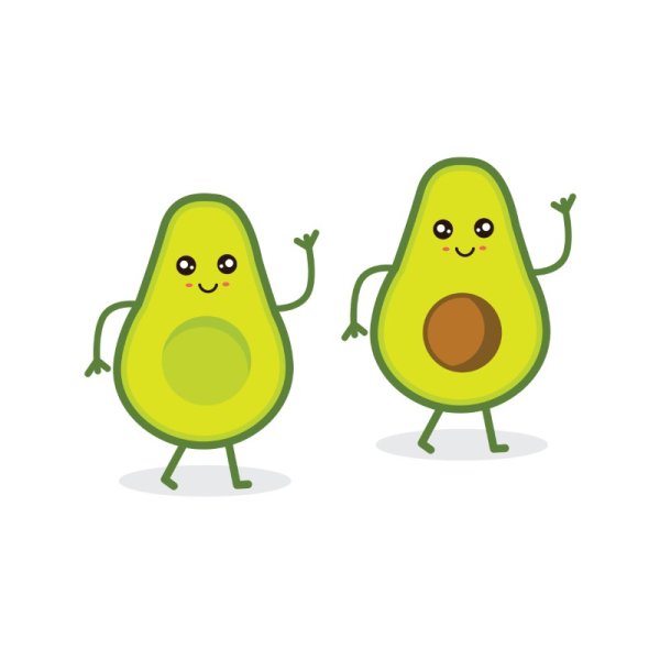 Two cute avocado png dancing cartoon avocado fruit vector - freepng