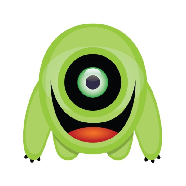 Green monster png vector 3d effect illustration mascot - freepng