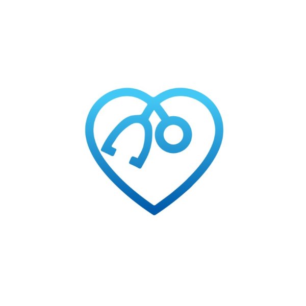 Heart Shaped Stethoscope Vector Free Blue Heart PNG Gradient Vector ...