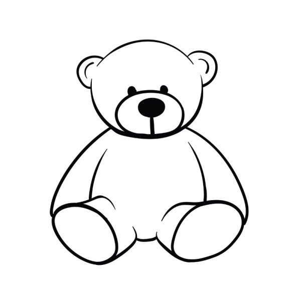 Teddy Bear Outline PNG Black Abstract Line Art Teddy Vector - freepng