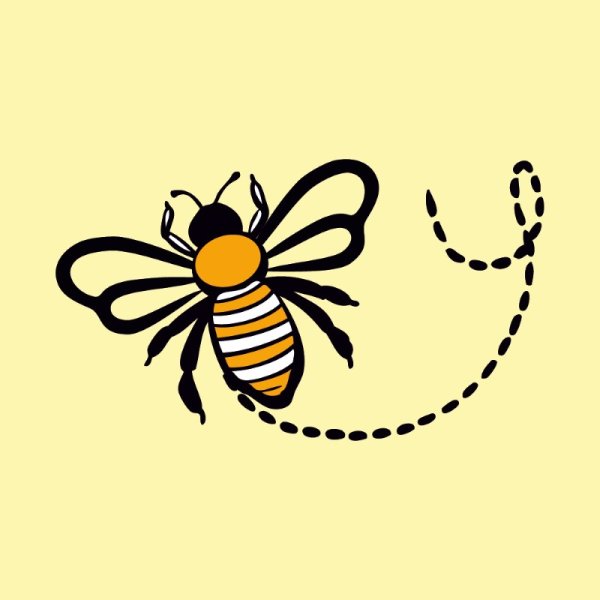 Free Vector Hand Drawn Bee Outline Illustration - freepng