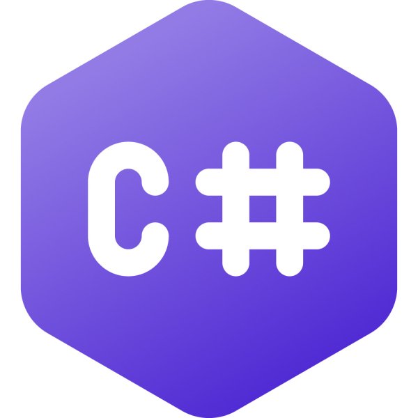 Modern C Sharp emblem|Minimalist C# programming language icon|Purple ...