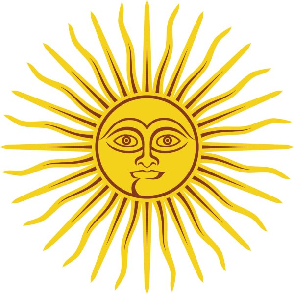 Radiant Sun Emblem | Stylized Solar Face Icon | Golden Sunburst Symbol ...