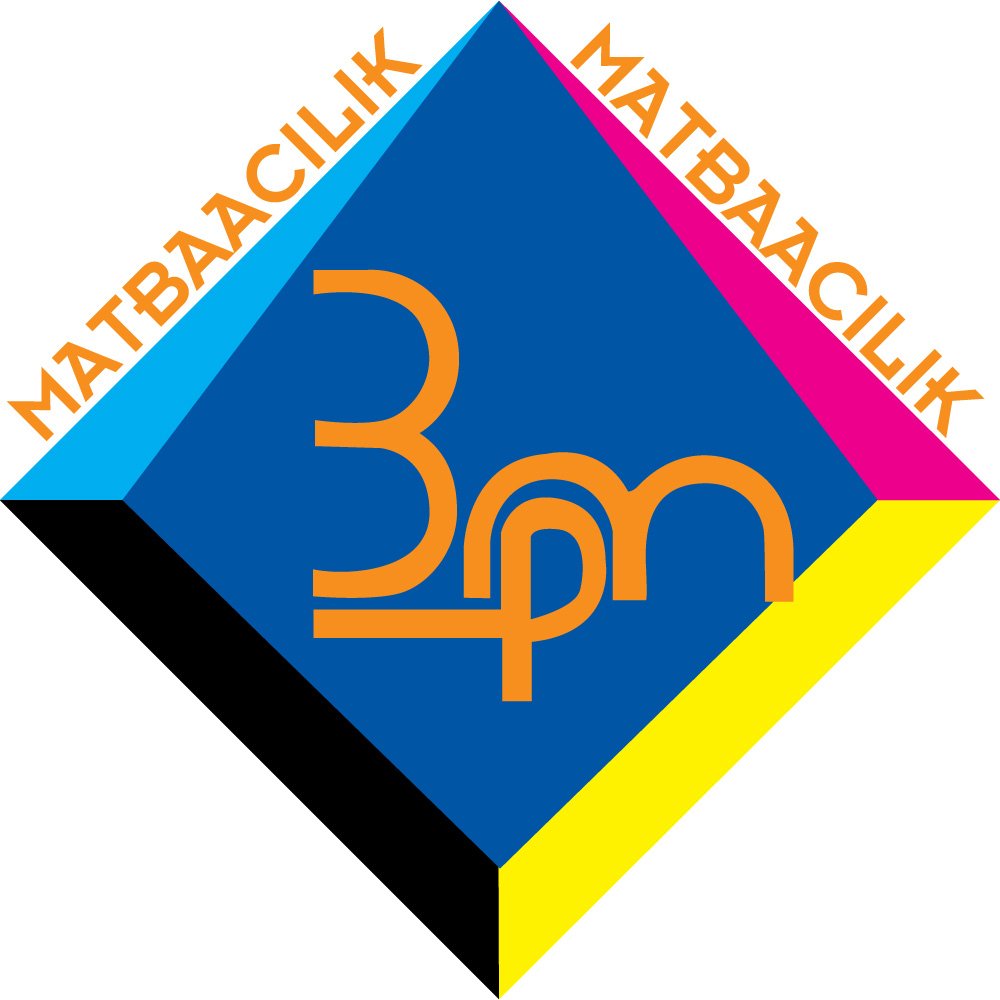 3pm Matbaacılık geometric emblem | CMYK diamond print identity | Modern ...