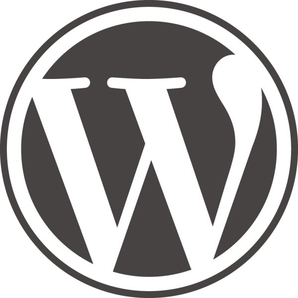WordPress Emblem in Monochrome Vector Style | Iconic W Letterform in ...